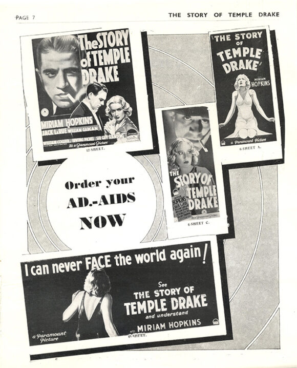 STORY OF TEMPLE DRAKE, THE (1933) UK pressbook - WalterFilm