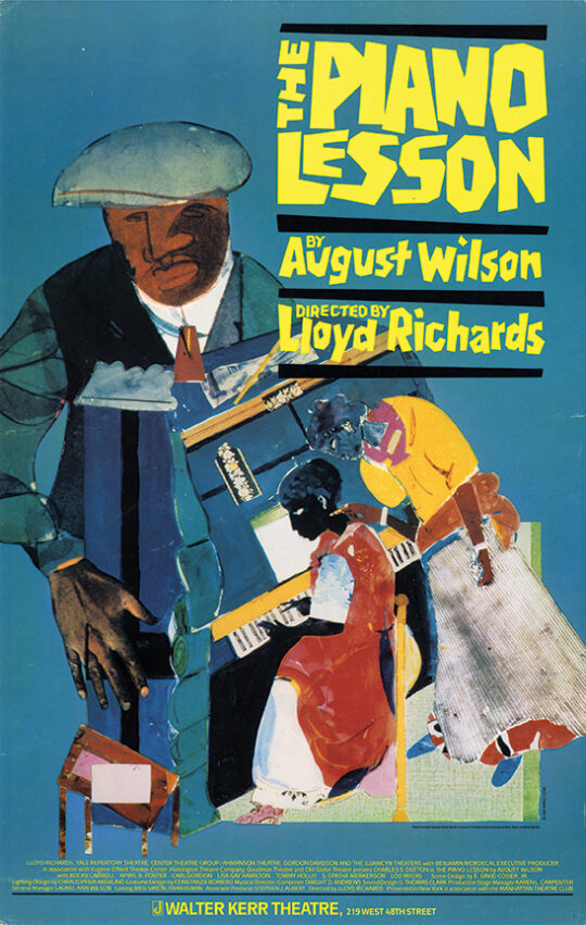 August Wilson (playwright) THE PIANO LESSON (1990) Broadway window card ...