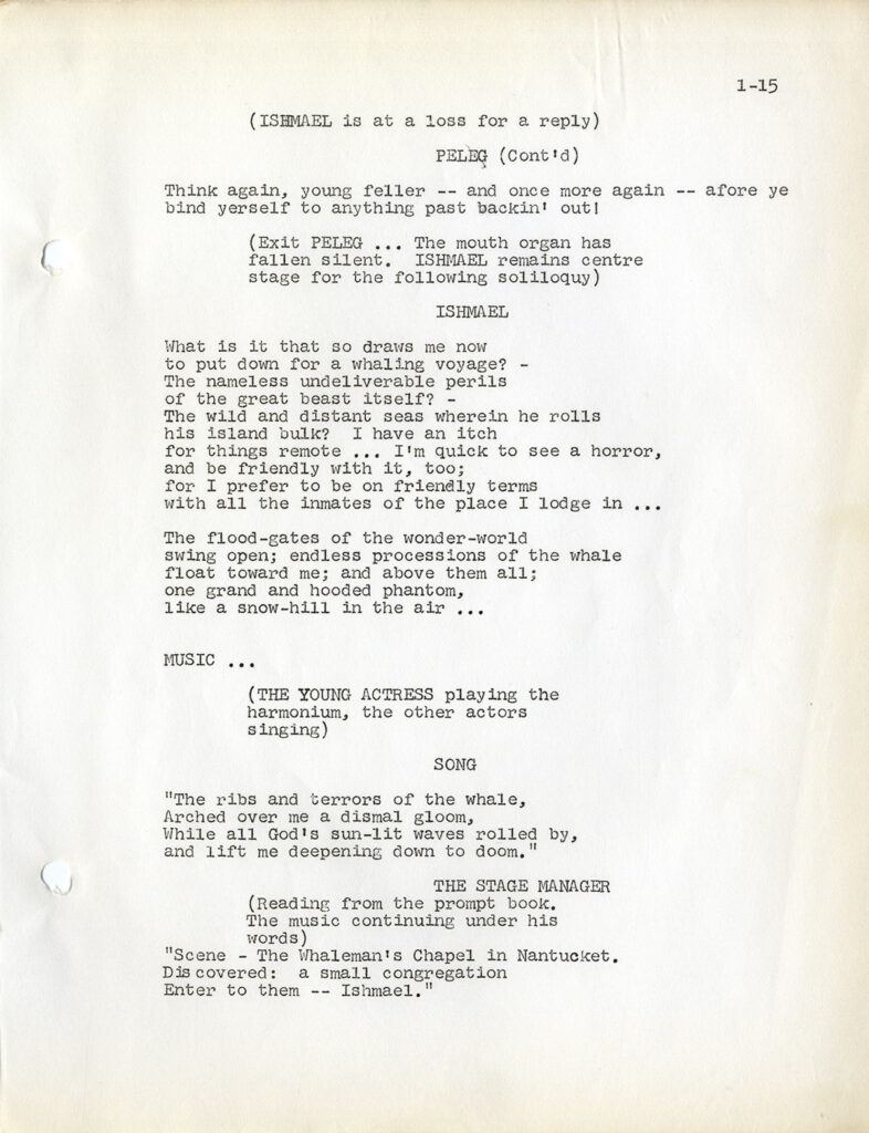 MOBY DICK—Rehearsed (1962) Theater script by Orson Welles - WalterFilm