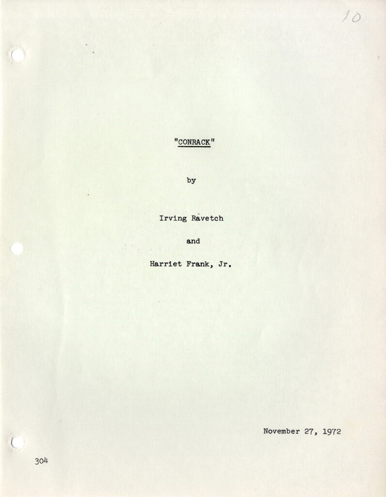 CONRACK (1972-73) Set of 3 variant screenplays by Irving Ratchetch ...