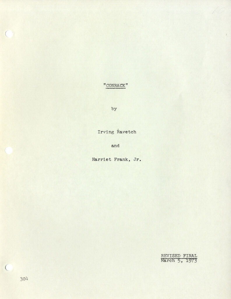 CONRACK (1972-73) Set of 3 variant screenplays by Irving Ratchetch ...