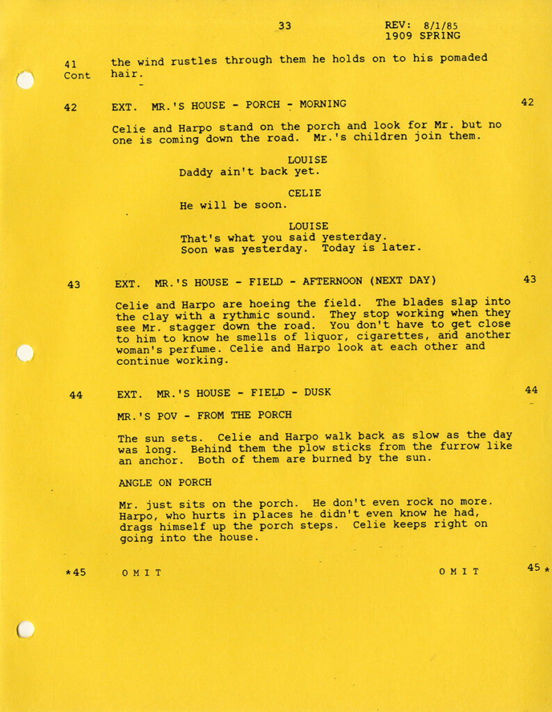 Alice Walker (source) THE COLOR PURPLE [under working title: MOON SONG ...