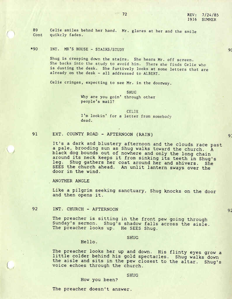 Alice Walker (source) THE COLOR PURPLE [under working title: MOON SONG ...