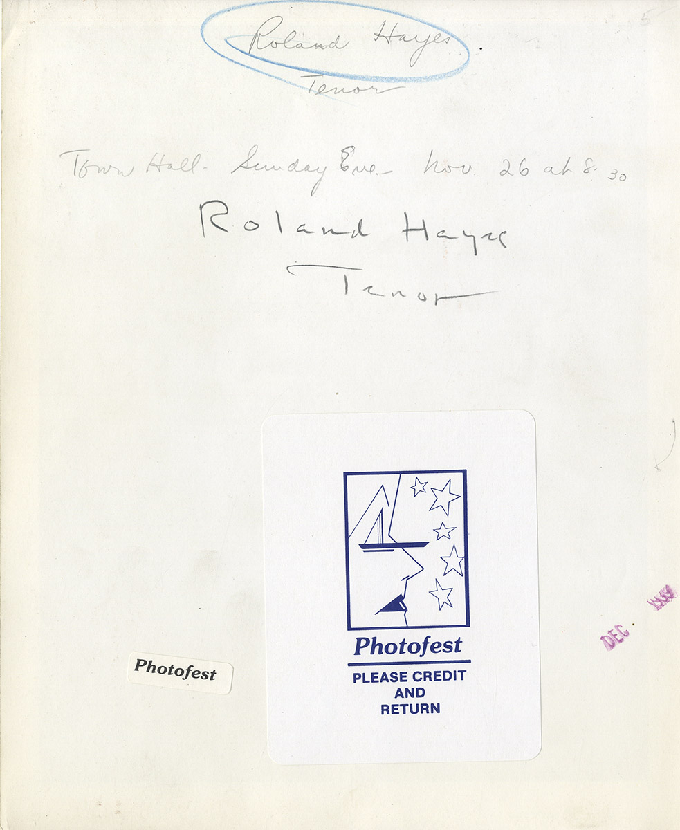 ROLAND HAYES [ca. 1939-62] Photo archive - WalterFilm